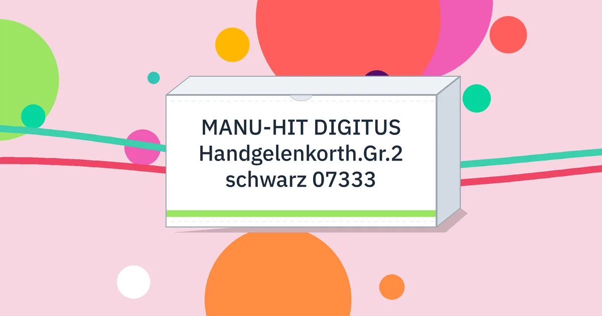 Symbolbild: Packung mit der Aufschrift MANU-HIT DIGITUS Handgelenkorth.Gr.2 schwarz 07333 (PZN 02510834) – Verfügbarkeit und Bezug in Apotheken in Frankfurt am Main