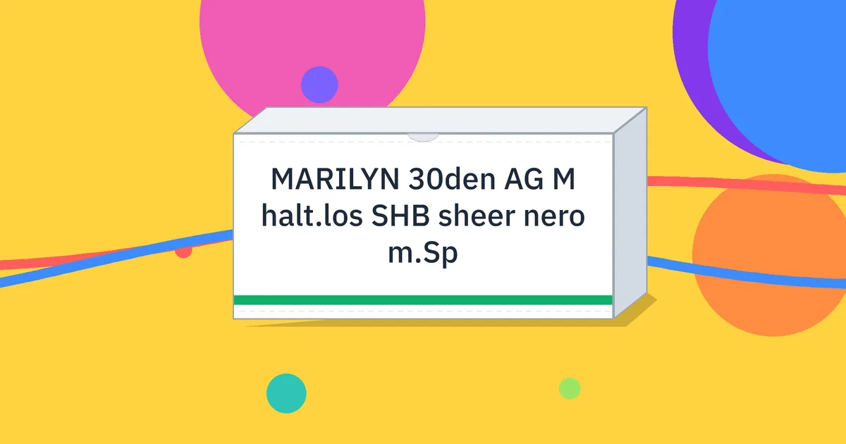 Symbolbild: Packung mit der Aufschrift MARILYN 30den AG M halt.los SHB sheer nero m.Sp (PZN 16186395) – Verfügbarkeit und Bezug in Apotheken in Frankfurt am Main