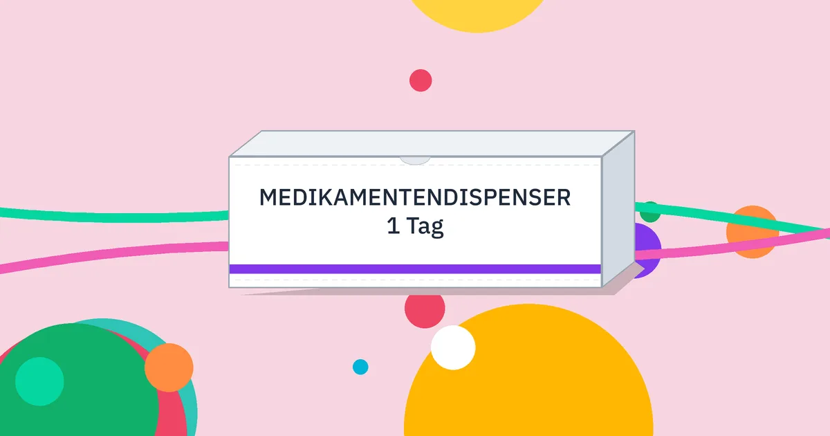 Symbolbild: Packung mit der Aufschrift MEDIKAMENTENDISPENSER 1 Tag (PZN 02571244) – Verfügbarkeit und Bezug in Apotheken in Frankfurt am Main