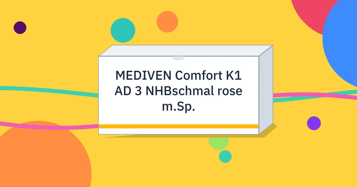 Symbolbild: Packung mit der Aufschrift MEDIVEN Comfort K1 AD 3 NHBschmal rose m.Sp. (PZN 14561475) – Verfügbarkeit und Bezug in Apotheken in Frankfurt am Main