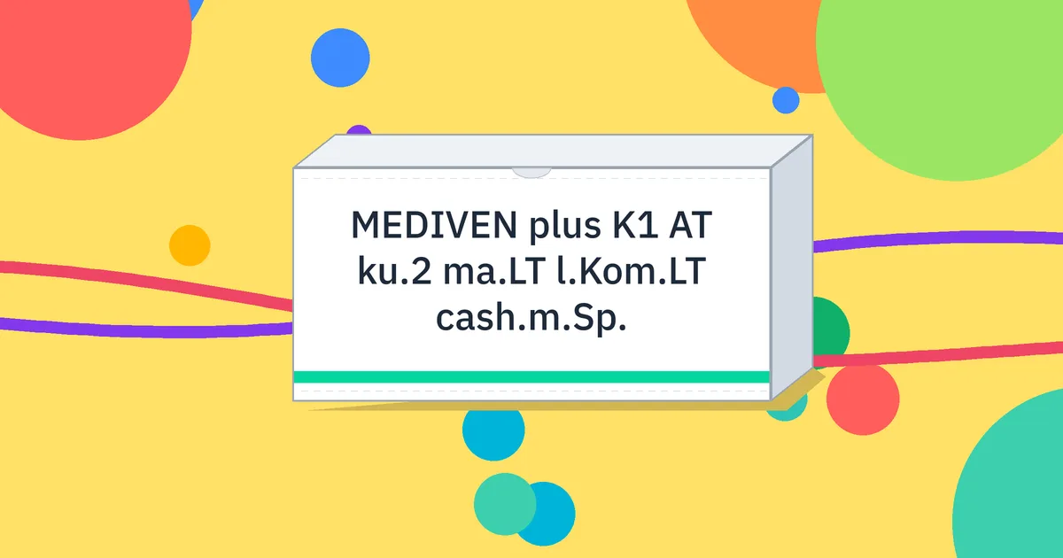 Symbolbild: Packung mit der Aufschrift MEDIVEN plus K1 AT ku.2 ma.LT l.Kom.LT cash.m.Sp. (PZN 15071715) – Verfügbarkeit und Bezug in Apotheken in Frankfurt am Main