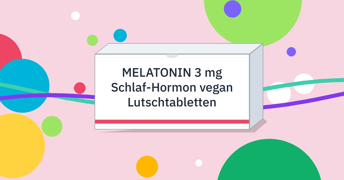 Symbolbild: Packung mit der Aufschrift MELATONIN 3 mg Schlaf-Hormon vegan Lutschtabletten (PZN 18212553) – Verfügbarkeit und Bezug in Apotheken in Frankfurt am Main