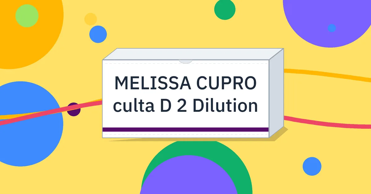 Symbolbild: Packung mit der Aufschrift MELISSA CUPRO culta D 2 Dilution (PZN 01613905) – Verfügbarkeit und Bezug in Apotheken in Frankfurt am Main