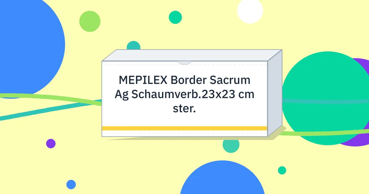 Symbolbild: Packung mit der Aufschrift MEPILEX Border Sacrum Ag Schaumverb.23x23 cm ster. (PZN 06130459) – Verfügbarkeit und Bezug in Apotheken in Frankfurt am Main