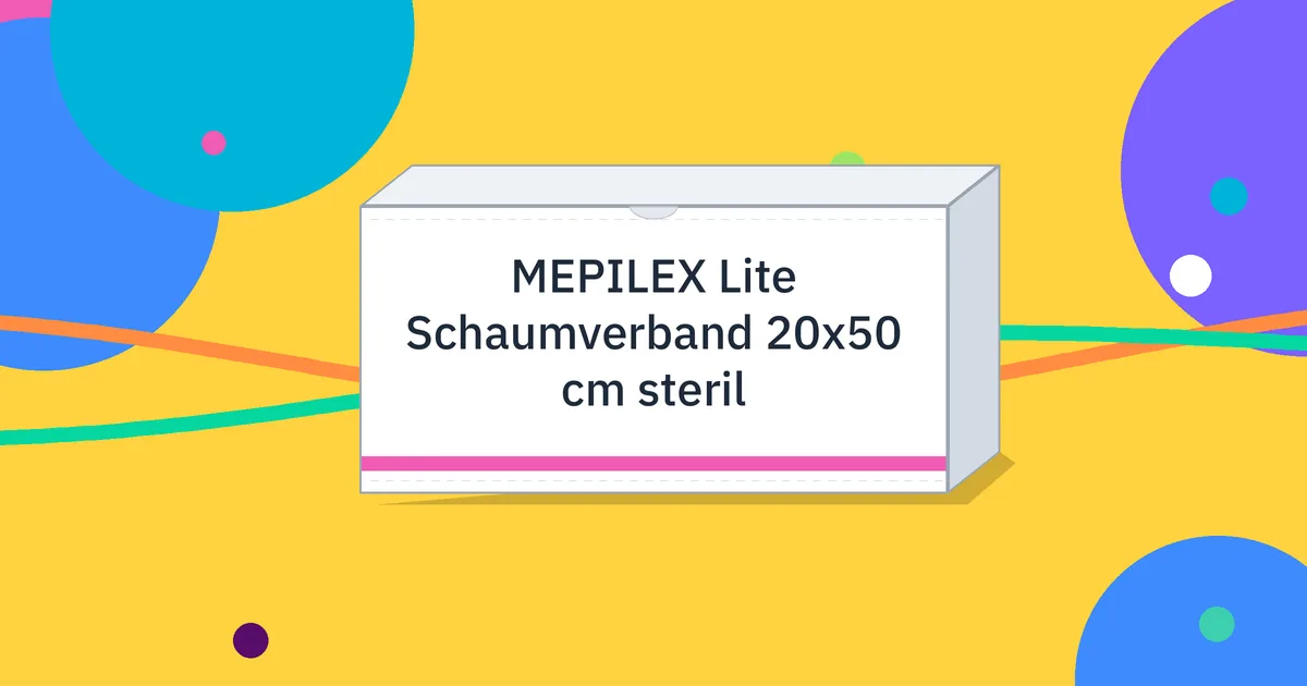 Symbolbild: Packung mit der Aufschrift MEPILEX Lite Schaumverband 20x50 cm steril (PZN 19785156) – Verfügbarkeit und Bezug in Apotheken in Frankfurt am Main