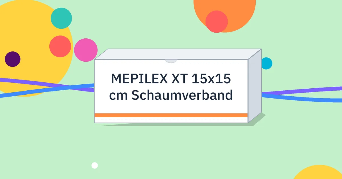 Symbolbild: Packung mit der Aufschrift MEPILEX XT 15x15 cm Schaumverband (PZN 20120516) – Verfügbarkeit und Bezug in Apotheken in Frankfurt am Main