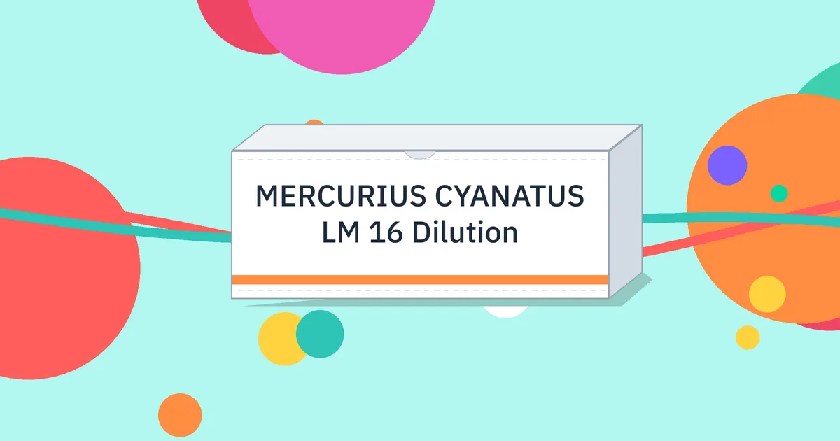 Symbolbild: Packung mit der Aufschrift MERCURIUS CYANATUS LM 16 Dilution (PZN 12950907) – Verfügbarkeit und Bezug in Apotheken in Frankfurt am Main