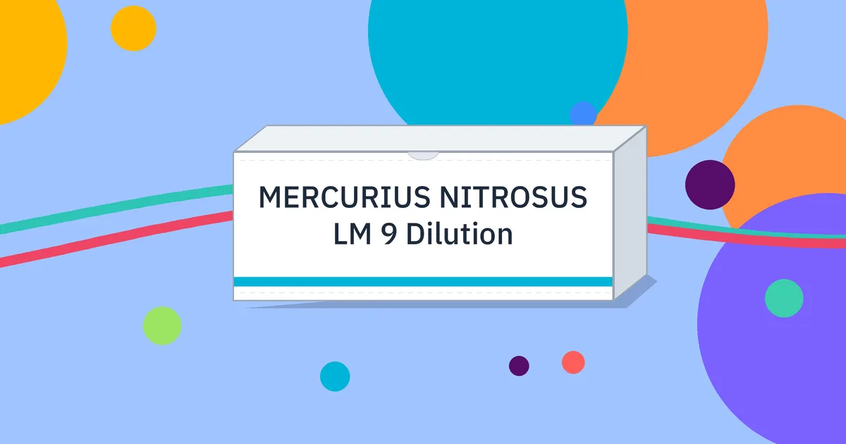 Symbolbild: Packung mit der Aufschrift MERCURIUS NITROSUS LM 9 Dilution (PZN 12952214) – Verfügbarkeit und Bezug in Apotheken in Frankfurt am Main