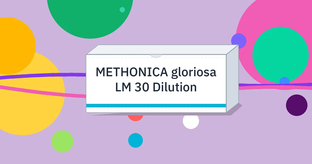 Symbolbild: Packung mit der Aufschrift METHONICA gloriosa LM 30 Dilution (PZN 13606767) – Verfügbarkeit und Bezug in Apotheken in Frankfurt am Main