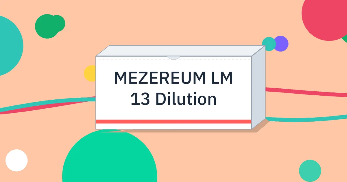 Symbolbild: Packung mit der Aufschrift MEZEREUM LM 13 Dilution (PZN 12956206) – Verfügbarkeit und Bezug in Apotheken in Frankfurt am Main