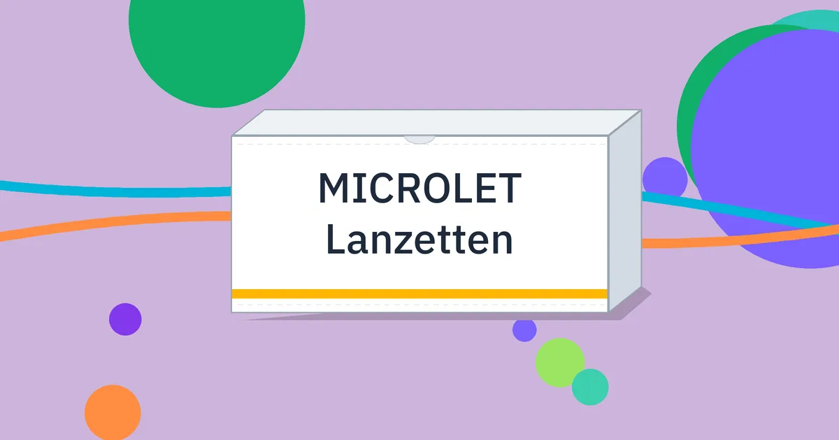 Symbolbild: Packung mit der Aufschrift MICROLET Lanzetten (PZN 16164904) – Verfügbarkeit und Bezug in Apotheken in Frankfurt am Main