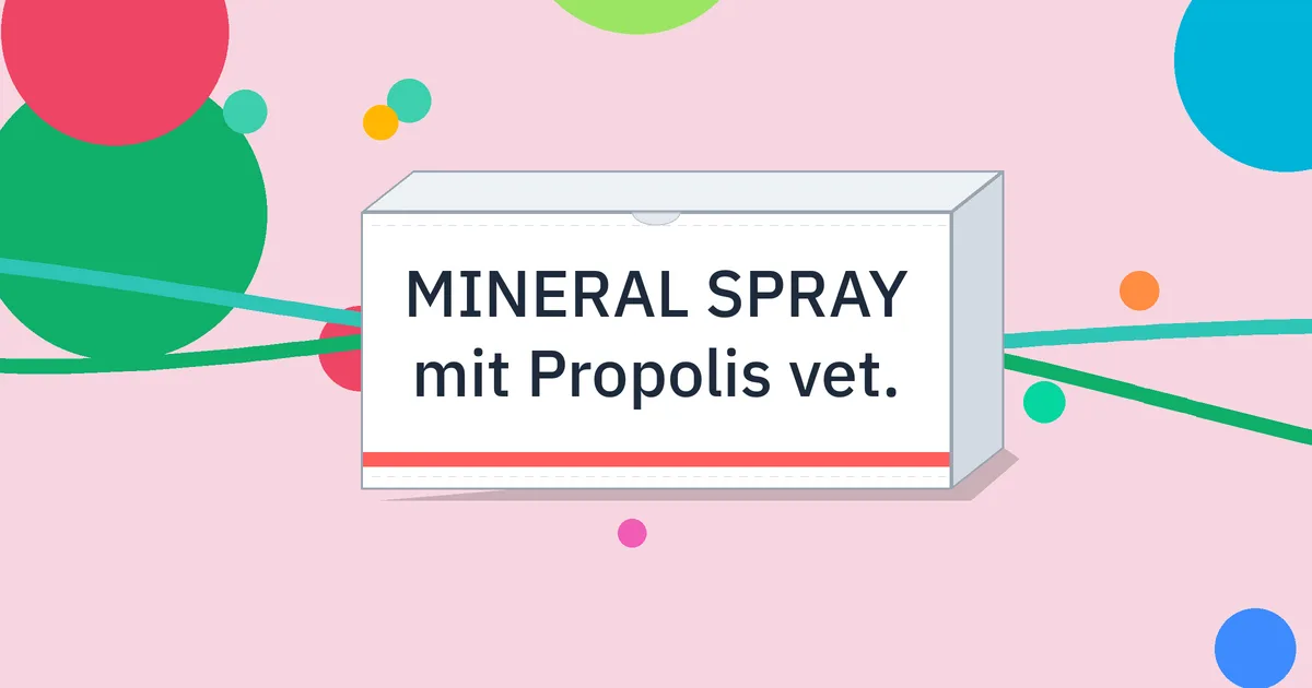 Symbolbild: Packung mit der Aufschrift MINERAL SPRAY mit Propolis vet. (PZN 10399931) – Verfügbarkeit und Bezug in Apotheken in Frankfurt am Main