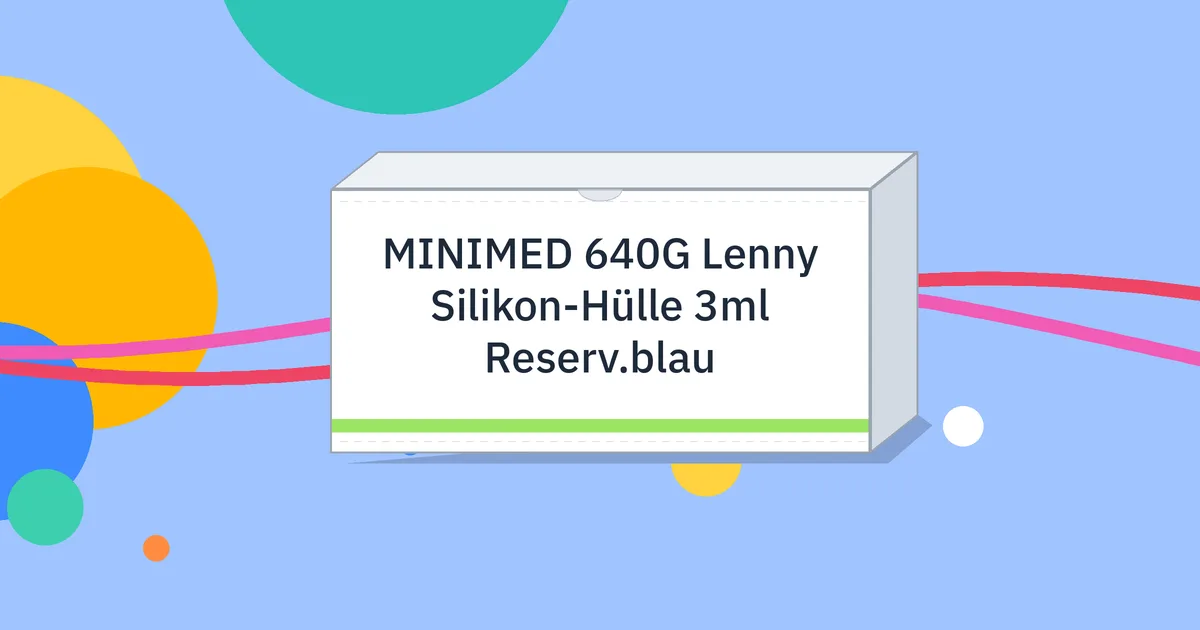 Symbolbild: Packung mit der Aufschrift MINIMED 640G Lenny Silikon-Hülle 3ml Reserv.blau (PZN 10987065) – Verfügbarkeit und Bezug in Apotheken in Frankfurt am Main