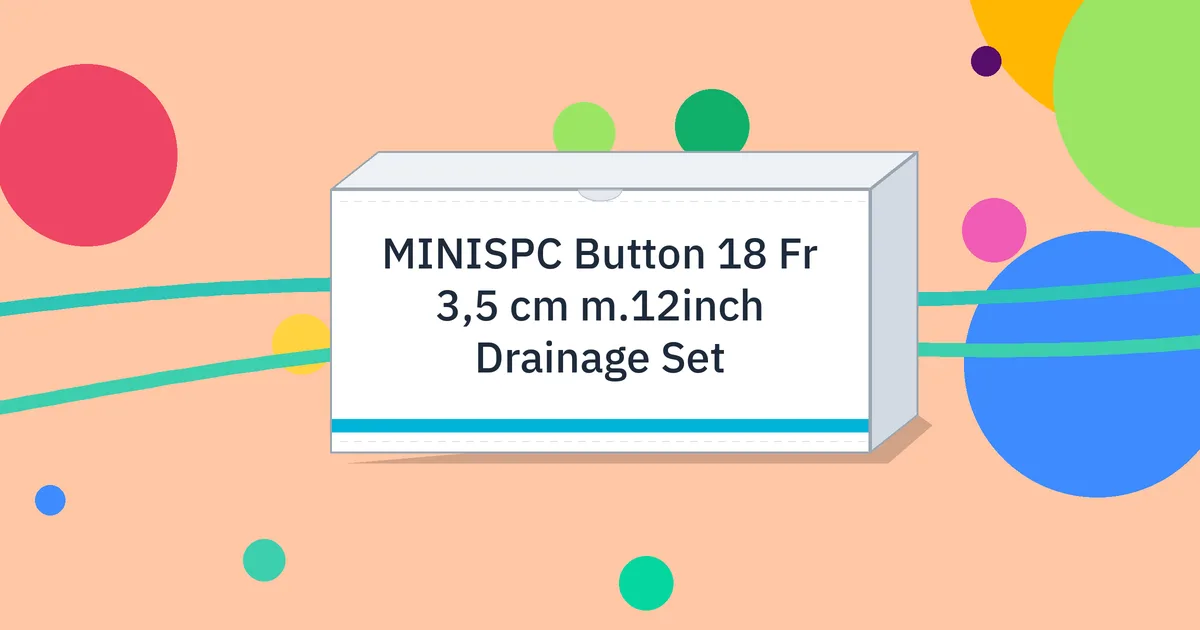 Symbolbild: Packung mit der Aufschrift MINISPC Button 18 Fr 3,5 cm m.12inch Drainage Set (PZN 20821087) – Verfügbarkeit und Bezug in Apotheken in Frankfurt am Main