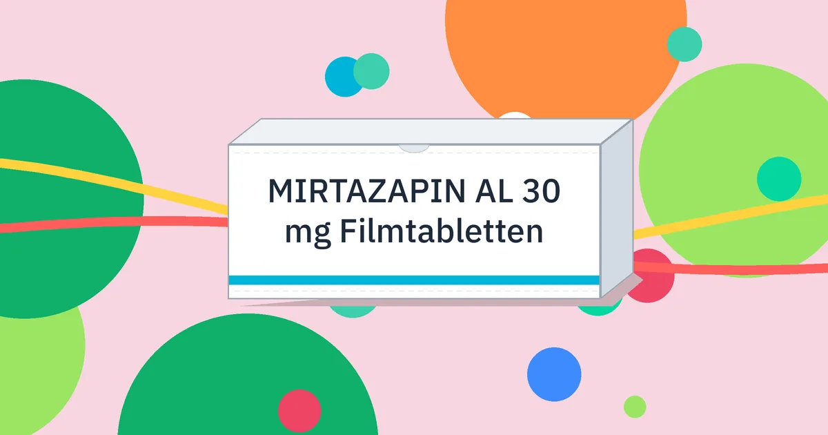 Symbolbild: Packung mit der Aufschrift MIRTAZAPIN AL 30 mg Filmtabletten (PZN 02080115) – Verfügbarkeit und Bezug in Apotheken in Frankfurt am Main