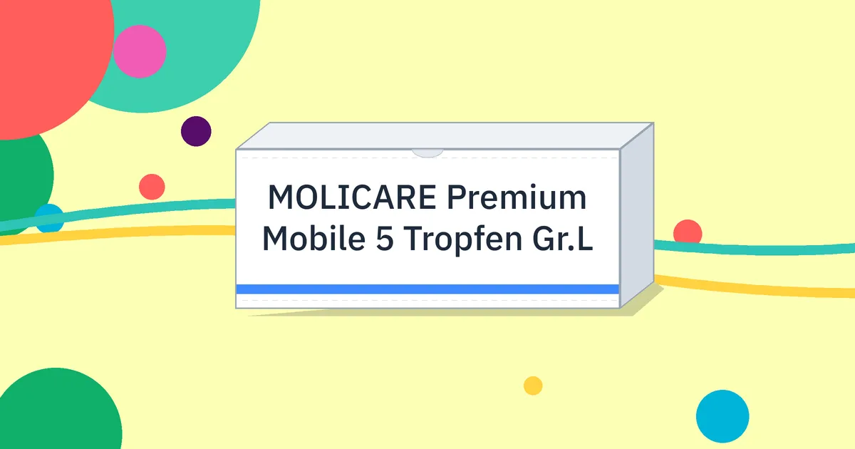Symbolbild: Packung mit der Aufschrift MOLICARE Premium Mobile 5 Tropfen Gr.L (PZN 14442730) – Verfügbarkeit und Bezug in Apotheken in Frankfurt am Main