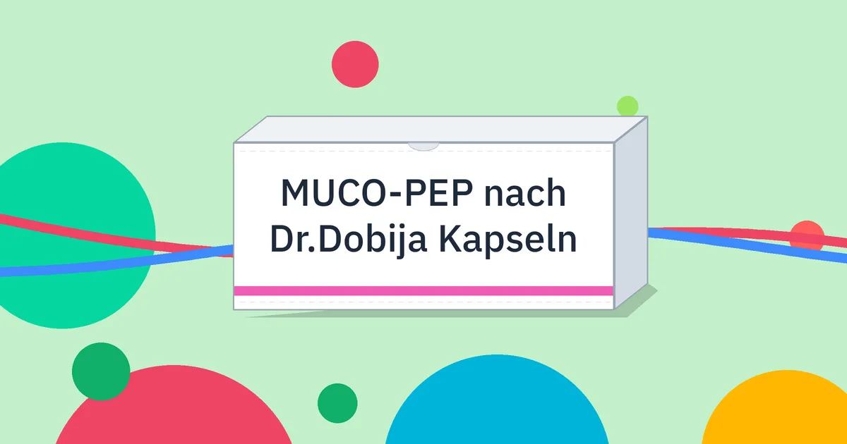 Symbolbild: Packung mit der Aufschrift MUCO-PEP nach Dr.Dobija Kapseln (PZN 19549295) – Verfügbarkeit und Bezug in Apotheken in Frankfurt am Main