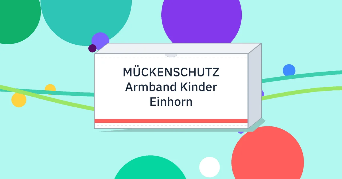 Symbolbild: Packung mit der Aufschrift MÜCKENSCHUTZ Armband Kinder Einhorn (PZN 16313818) – Verfügbarkeit und Bezug in Apotheken in Frankfurt am Main