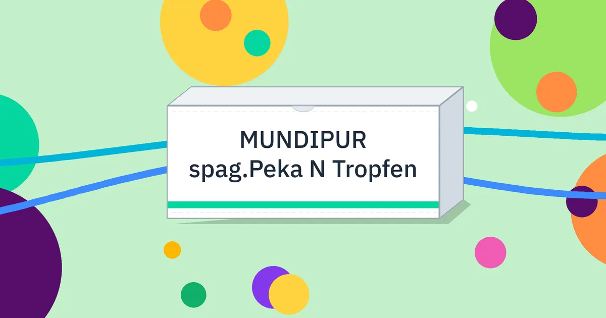 Symbolbild: Packung mit der Aufschrift MUNDIPUR spag.Peka N Tropfen (PZN 03796330) – Verfügbarkeit und Bezug in Apotheken in Frankfurt am Main