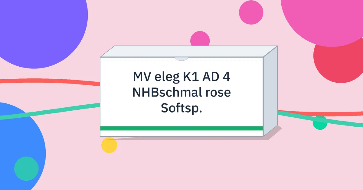 Symbolbild: Packung mit der Aufschrift MV eleg K1 AD 4 NHBschmal rose Softsp. (PZN 15673443) – Verfügbarkeit und Bezug in Apotheken in Frankfurt am Main