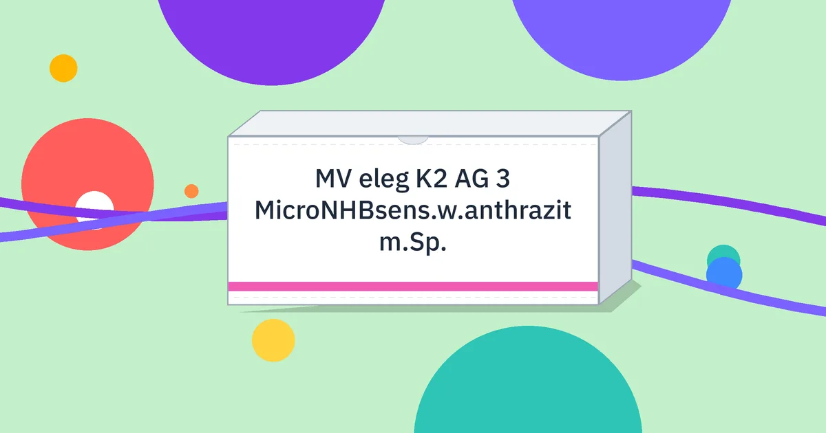 Symbolbild: Packung mit der Aufschrift MV eleg K2 AG 3 MicroNHBsens.w.anthrazit m.Sp. (PZN 16071887) – Verfügbarkeit und Bezug in Apotheken in Frankfurt am Main