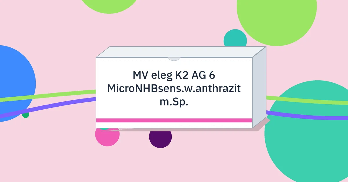 Symbolbild: Packung mit der Aufschrift MV eleg K2 AG 6 MicroNHBsens.w.anthrazit m.Sp. (PZN 16071918) – Verfügbarkeit und Bezug in Apotheken in Frankfurt am Main