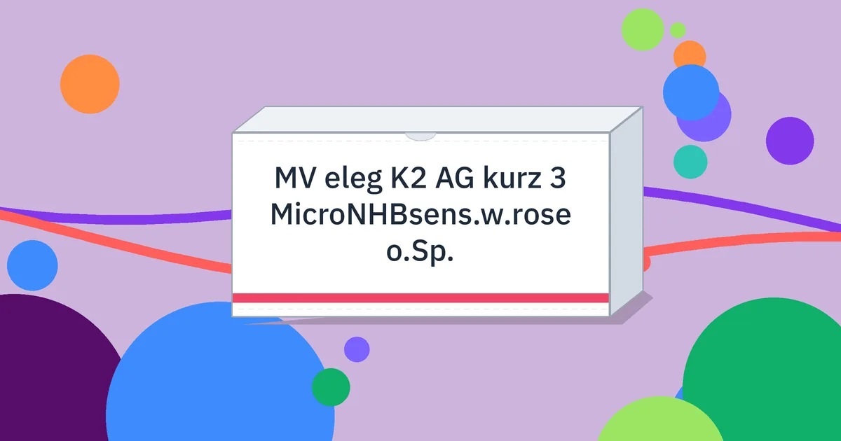 Symbolbild: Packung mit der Aufschrift MV eleg K2 AG kurz 3 MicroNHBsens.w.rose o.Sp. (PZN 15710865) – Verfügbarkeit und Bezug in Apotheken in Frankfurt am Main