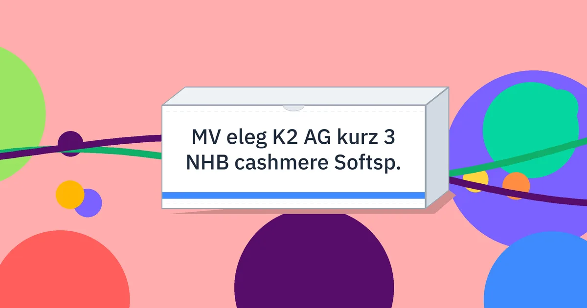 Symbolbild: Packung mit der Aufschrift MV eleg K2 AG kurz 3 NHB cashmere Softsp. (PZN 15715940) – Verfügbarkeit und Bezug in Apotheken in Frankfurt am Main