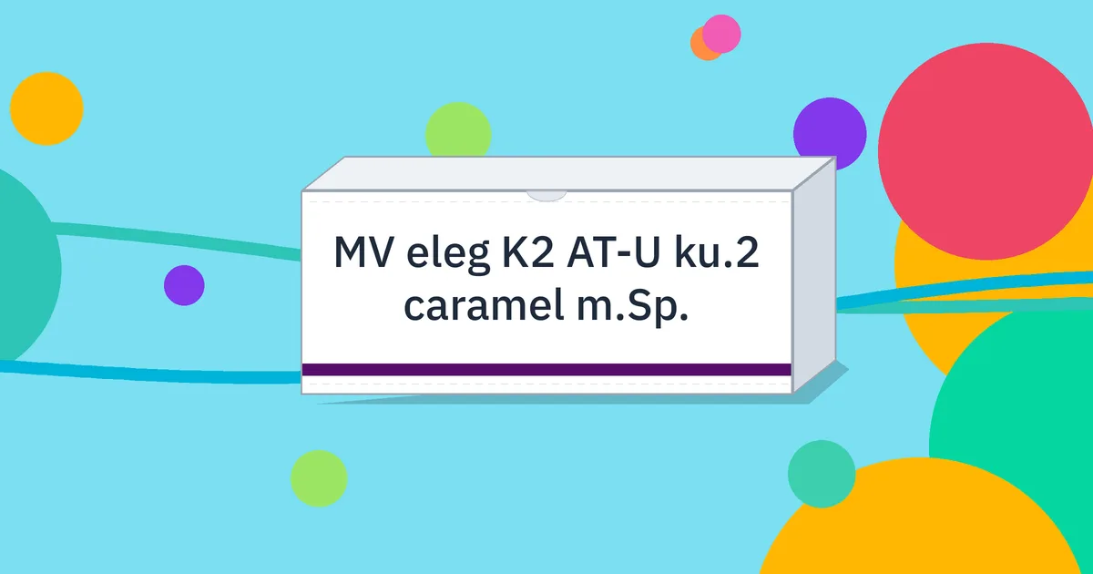 Symbolbild: Packung mit der Aufschrift MV eleg K2 AT-U ku.2 caramel m.Sp. (PZN 00530376) – Verfügbarkeit und Bezug in Apotheken in Frankfurt am Main
