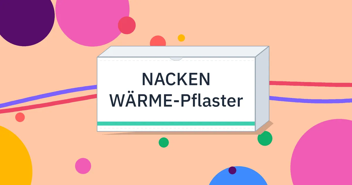 Symbolbild: Packung mit der Aufschrift NACKEN WÄRME-Pflaster (PZN 18853335) – Verfügbarkeit und Bezug in Apotheken in Frankfurt am Main