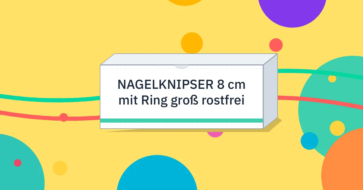 Symbolbild: Packung mit der Aufschrift NAGELKNIPSER 8 cm mit Ring groß rostfrei (PZN 10961284) – Verfügbarkeit und Bezug in Apotheken in Frankfurt am Main