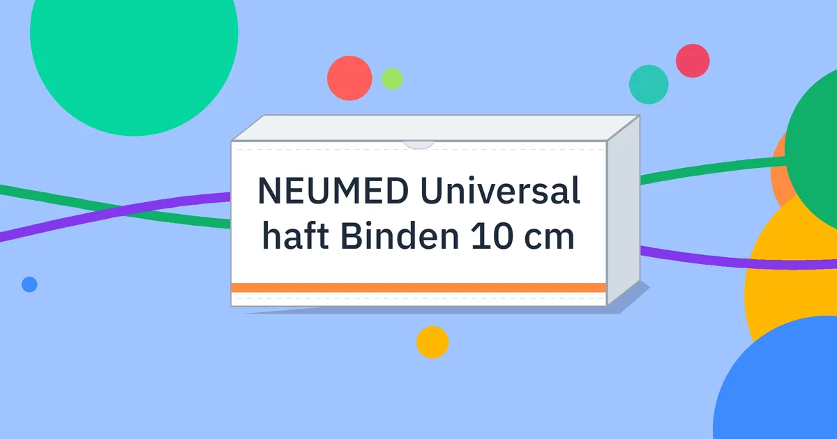 Symbolbild: Packung mit der Aufschrift NEUMED Universal haft Binden 10 cm (PZN 00802863) – Verfügbarkeit und Bezug in Apotheken in Frankfurt am Main