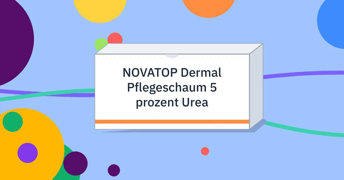 Symbolbild: Packung mit der Aufschrift NOVATOP Dermal Pflegeschaum 5 prozent Urea (PZN 06091883) – Verfügbarkeit und Bezug in Apotheken in Frankfurt am Main