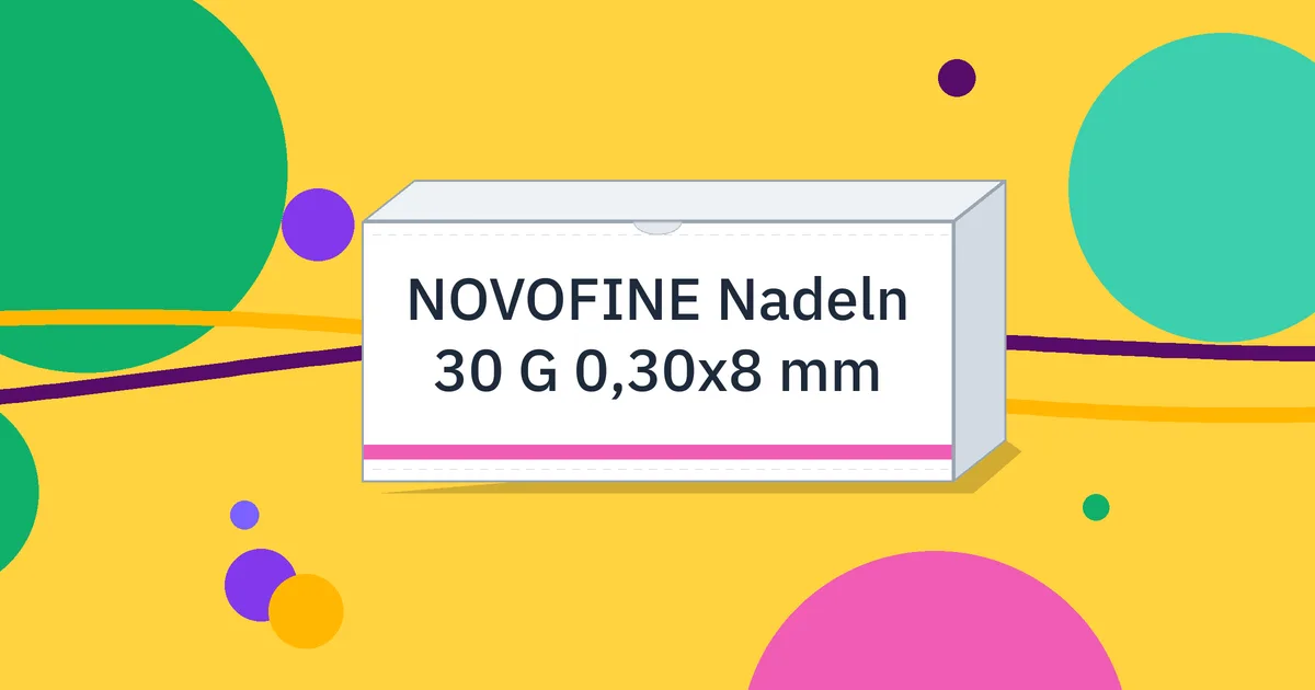 Symbolbild: Packung mit der Aufschrift NOVOFINE Nadeln 30 G 0,30x8 mm (PZN 20545210) – Verfügbarkeit und Bezug in Apotheken in Frankfurt am Main