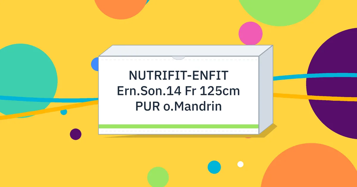 Symbolbild: Packung mit der Aufschrift NUTRIFIT-ENFIT Ern.Son.14 Fr 125cm PUR o.Mandrin (PZN 14173891) – Verfügbarkeit und Bezug in Apotheken in Frankfurt am Main