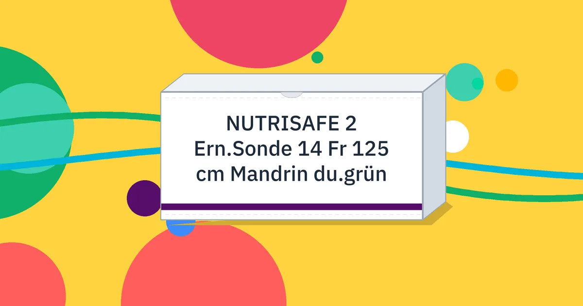 Symbolbild: Packung mit der Aufschrift NUTRISAFE 2 Ern.Sonde 14 Fr 125 cm Mandrin du.grün (PZN 09646956) – Verfügbarkeit und Bezug in Apotheken in Frankfurt am Main