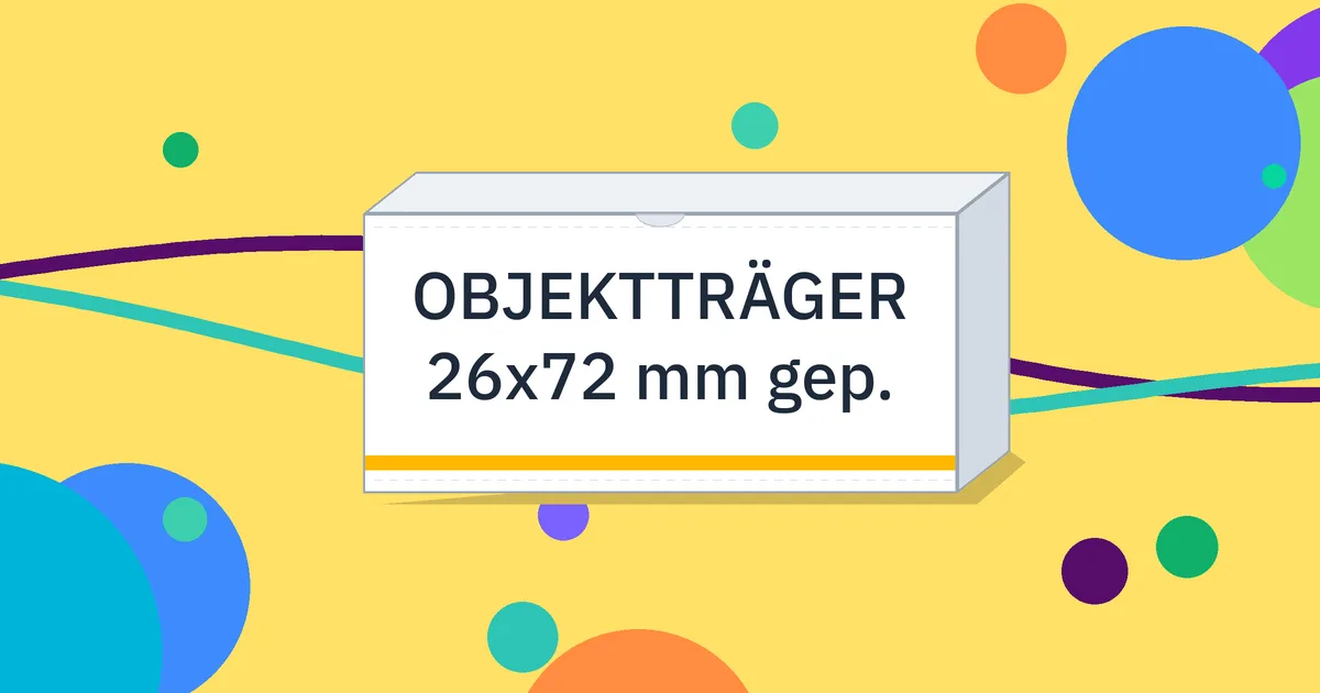 Symbolbild: Packung mit der Aufschrift OBJEKTTRÄGER 26x72 mm gep. (PZN 01966880) – Verfügbarkeit und Bezug in Apotheken in Frankfurt am Main