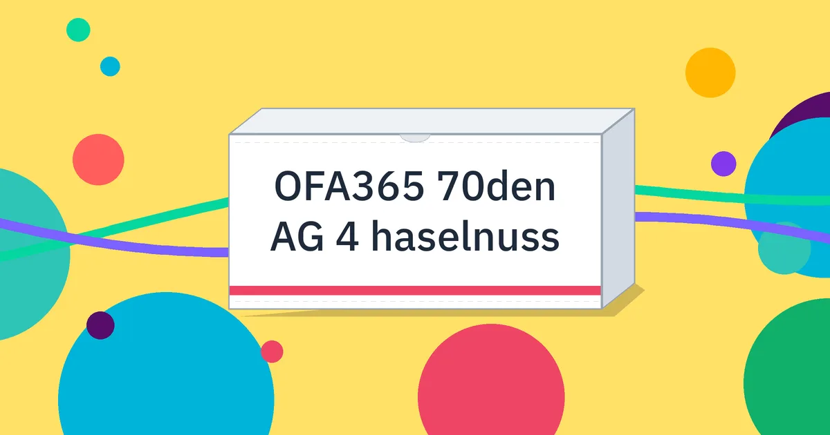 Symbolbild: Packung mit der Aufschrift OFA365 70den AG 4 haselnuss (PZN 16722244) – Verfügbarkeit und Bezug in Apotheken in Frankfurt am Main
