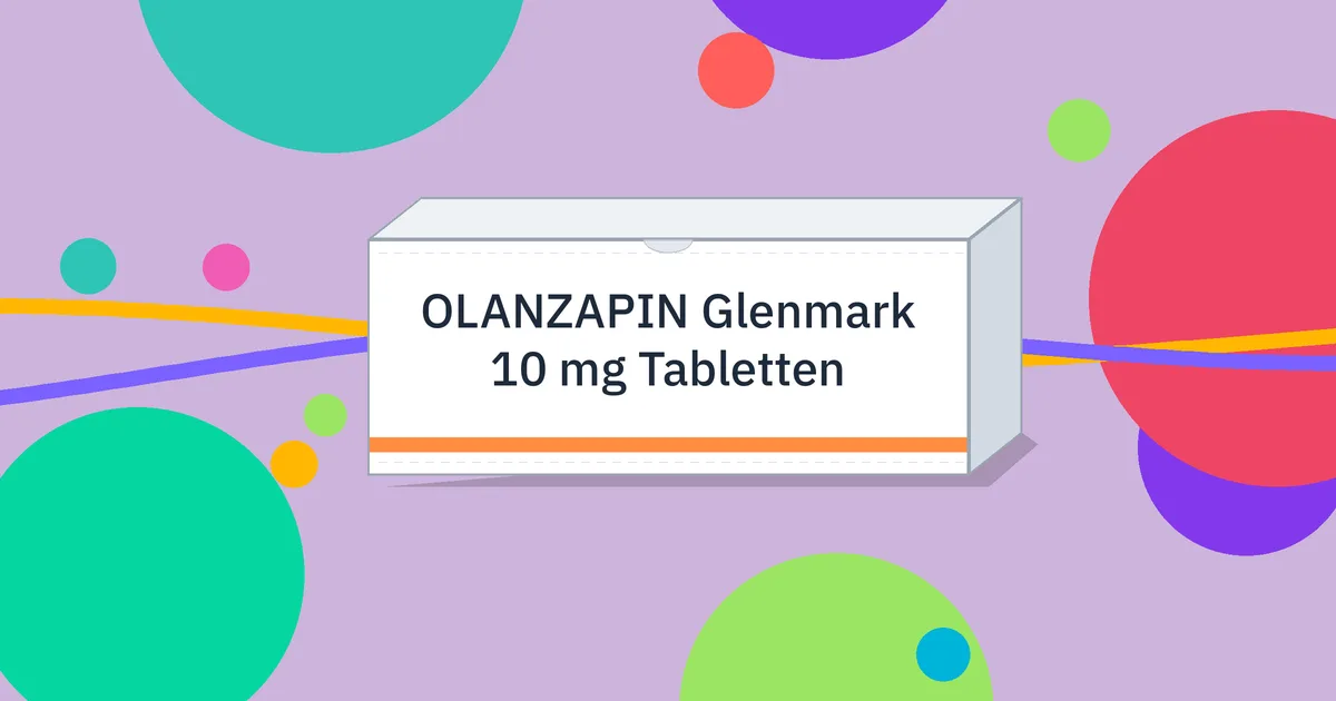 Symbolbild: Packung mit der Aufschrift OLANZAPIN Glenmark 10 mg Tabletten (PZN 11130651) – Verfügbarkeit und Bezug in Apotheken in Frankfurt am Main