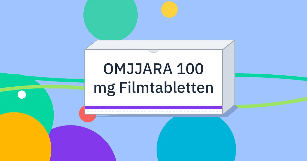 Symbolbild: Packung mit der Aufschrift OMJJARA 100 mg Filmtabletten (PZN 20827227) – Verfügbarkeit und Bezug in Apotheken in Frankfurt am Main