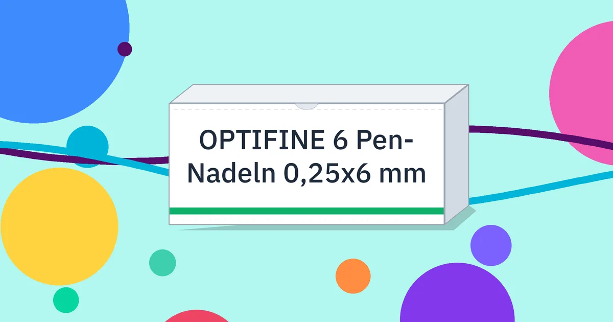 Symbolbild: Packung mit der Aufschrift OPTIFINE 6 Pen-Nadeln 0,25x6 mm (PZN 16360404) – Verfügbarkeit und Bezug in Apotheken in Frankfurt am Main