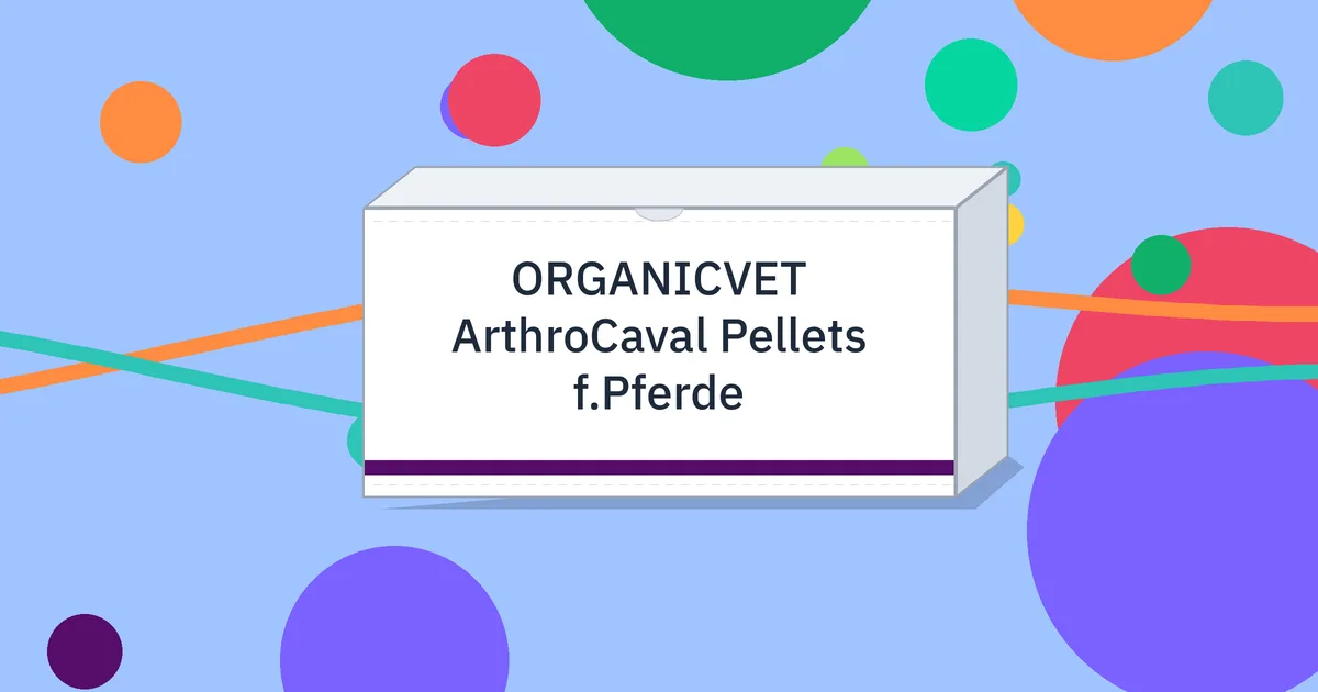 Symbolbild: Packung mit der Aufschrift ORGANICVET ArthroCaval Pellets f.Pferde (PZN 11038744) – Verfügbarkeit und Bezug in Apotheken in Frankfurt am Main