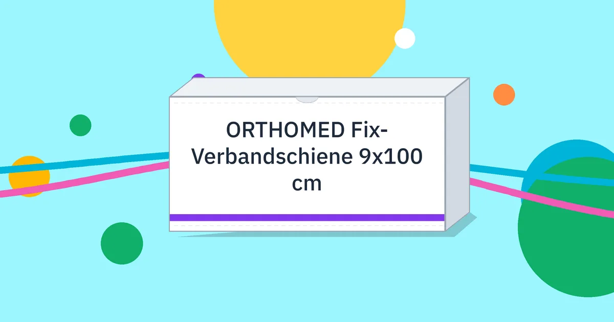 Symbolbild: Packung mit der Aufschrift ORTHOMED Fix-Verbandschiene 9x100 cm (PZN 11517060) – Verfügbarkeit und Bezug in Apotheken in Frankfurt am Main
