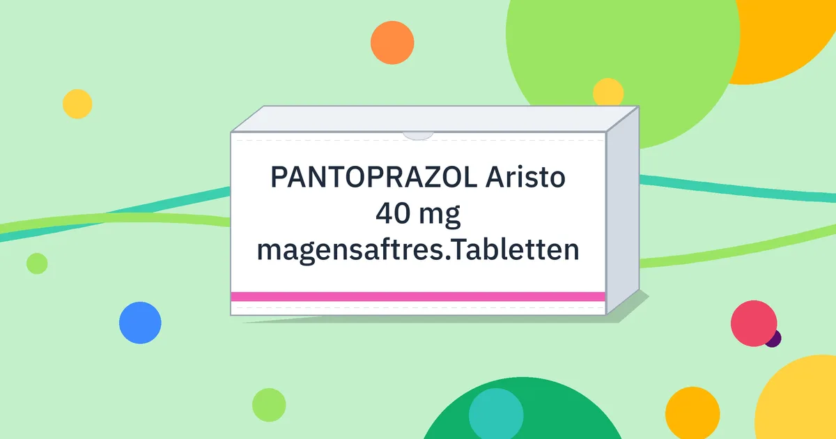 Symbolbild: Packung mit der Aufschrift PANTOPRAZOL Aristo 40 mg magensaftres.Tabletten (PZN 02850398) – Verfügbarkeit und Bezug in Apotheken in Frankfurt am Main