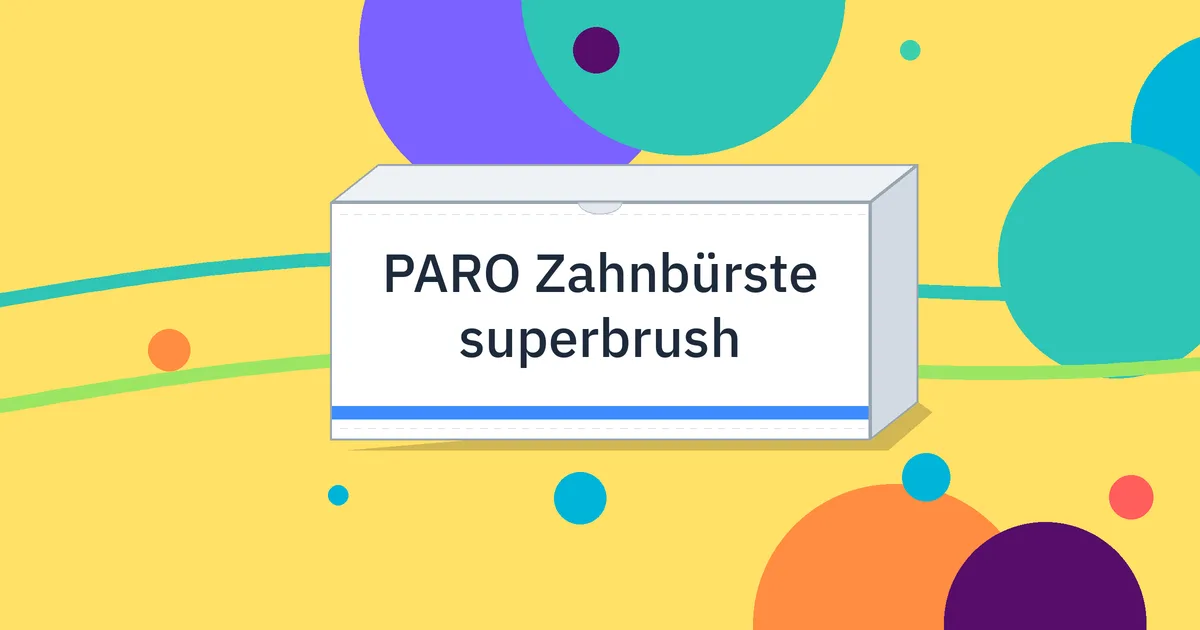 Symbolbild: Packung mit der Aufschrift PARO Zahnbürste superbrush (PZN 17372088) – Verfügbarkeit und Bezug in Apotheken in Frankfurt am Main