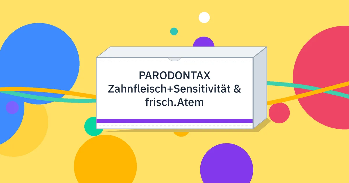 Symbolbild: Packung mit der Aufschrift PARODONTAX Zahnfleisch+Sensitivität & frisch.Atem (PZN 17756104) – Verfügbarkeit und Bezug in Apotheken in Frankfurt am Main