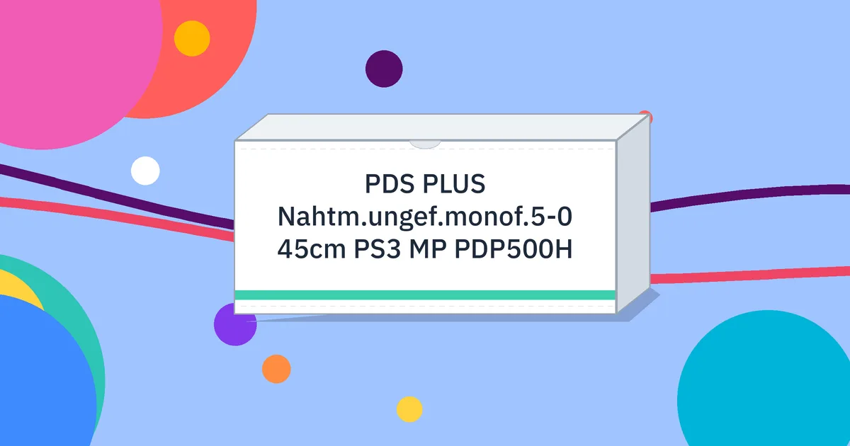 Symbolbild: Packung mit der Aufschrift PDS PLUS Nahtm.ungef.monof.5-0 45cm PS3 MP PDP500H (PZN 20173731) – Verfügbarkeit und Bezug in Apotheken in Frankfurt am Main
