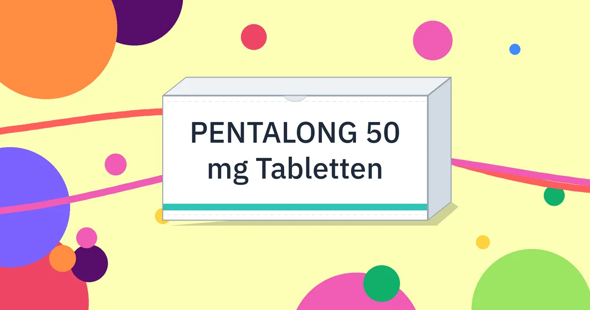 Symbolbild: Packung mit der Aufschrift PENTALONG 50 mg Tabletten (PZN 18827562) – Verfügbarkeit und Bezug in Apotheken in Frankfurt am Main