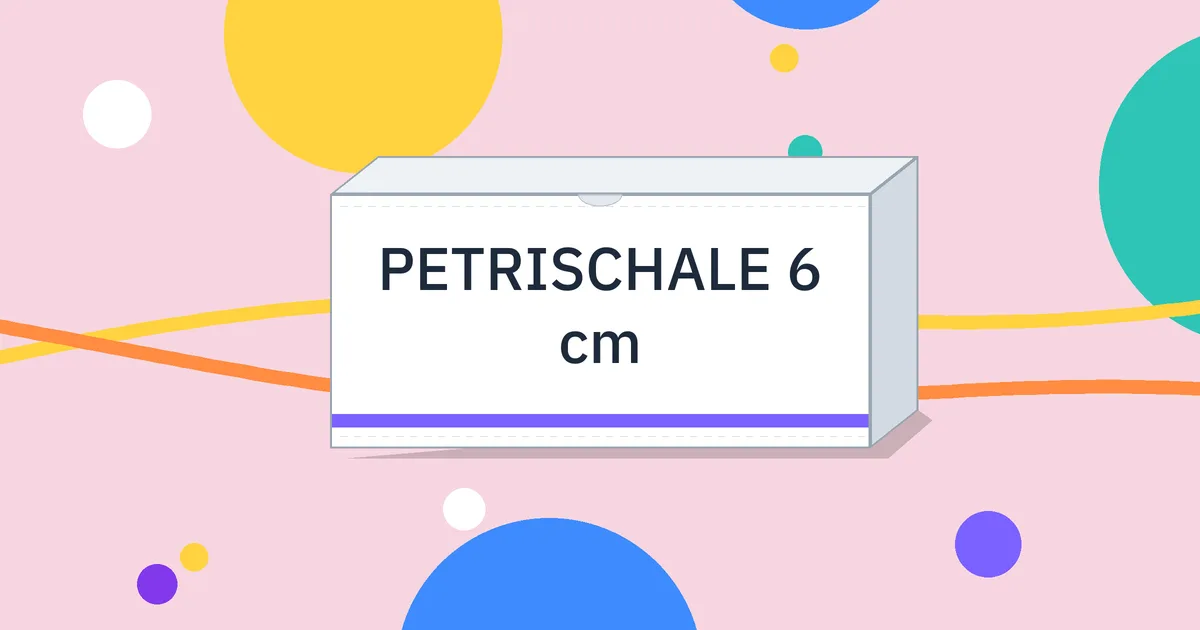 Symbolbild: Packung mit der Aufschrift PETRISCHALE 6 cm (PZN 04845705) – Verfügbarkeit und Bezug in Apotheken in Frankfurt am Main