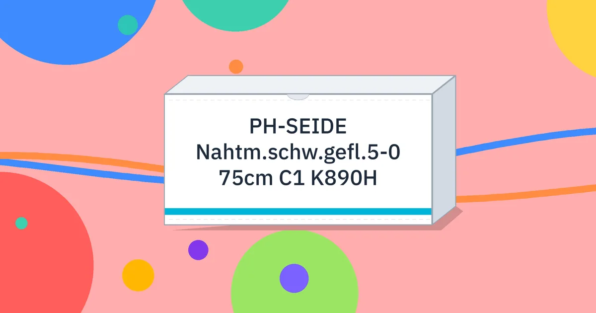Symbolbild: Packung mit der Aufschrift PH-SEIDE Nahtm.schw.gefl.5-0 75cm C1 K890H (PZN 16806461) – Verfügbarkeit und Bezug in Apotheken in Frankfurt am Main